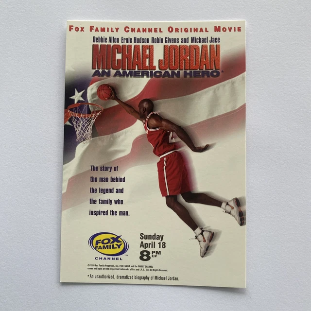 MICHAEL JORDAN AN American Dream Fox Family Channel Promo Postcard £6. ...