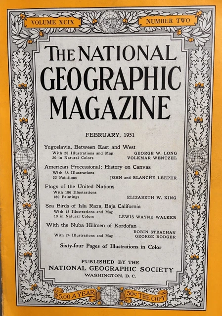 THE NATIONAL GEOGRAPHIC Magazine n*2, 02/1951, 284p, américain, TBE EUR ...