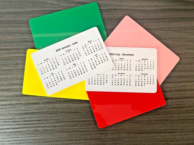 2025 - 2026 Calendars - Credit Card Size for Wallet - Plastic or ...