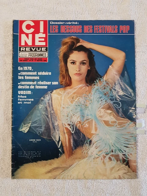CINE REVUE N°38 1970 Simone Bach Yanne Hallyday Vadim M.farrow Francy Fair Garbo EUR 4,00 ...