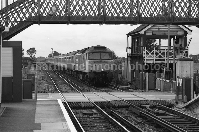 GORING BY SEA Signal Box Class 47 47459 9.7.88 John Vaughan Negative ...