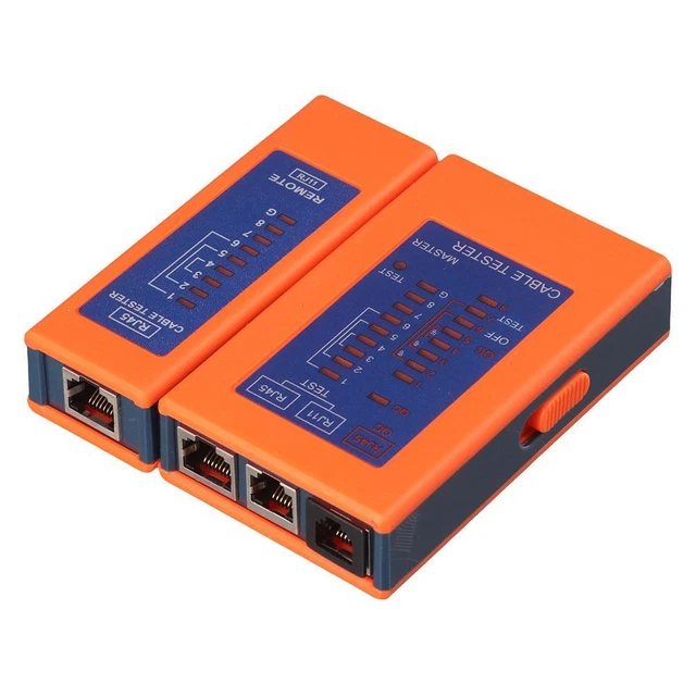YELLOW NETWORK CABLE Tester Battery Powered Rj45 Rj11 Connector Cat8 ...