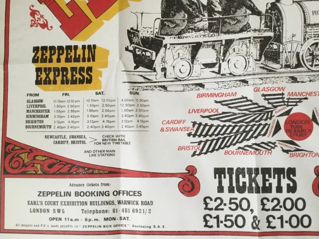 1975 LED ZEPPELIN POSTER AT EARL’S COURT , LONDON *(Reproduction)* £26. ...