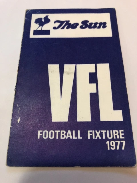 RARE 1977 VFL AFL FIXTURE THE SUN - Good CONDITION $14.99 - PicClick AU