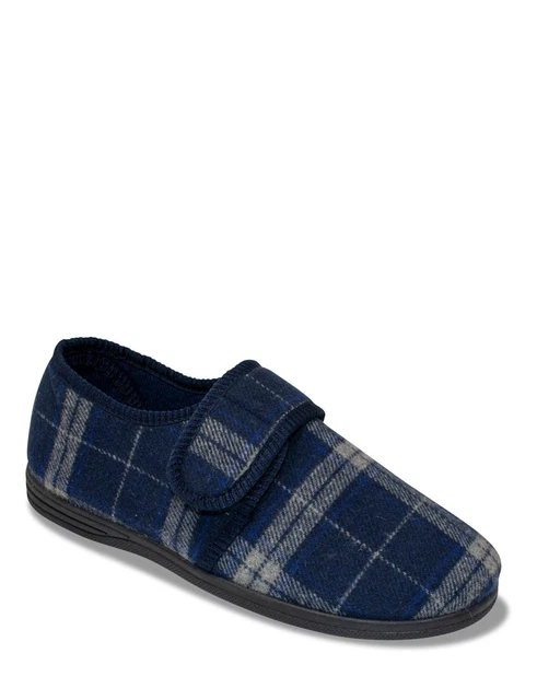 MENS CUSHION WALK Wide Fit Touch Fasten Slipper by Chums £19.00 ...
