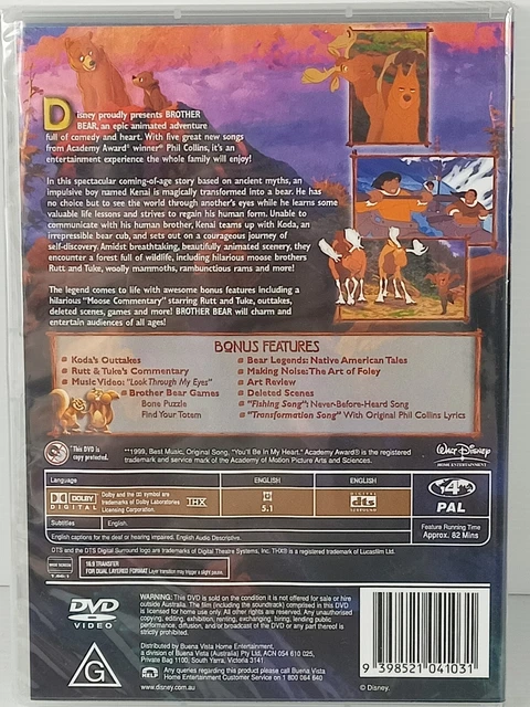 NEW & SEALED Brother Bear Region 4 DVD 2004 Walt Disney Collection Animation $9.60 - PicClick AU