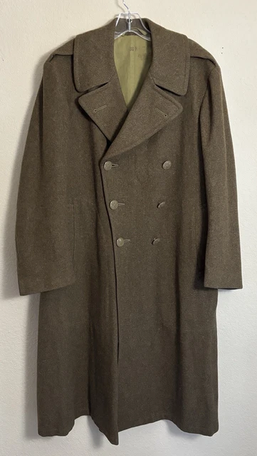 VINTAGE 1945 WW2 US Military USAAF Army Air Force Wool Overcoat Trench ...