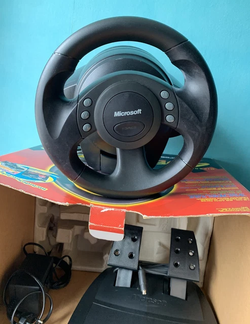 VOLANT MICROSOFT SIDEWINDER Force Feedback Wheel + Boite / Collector ...