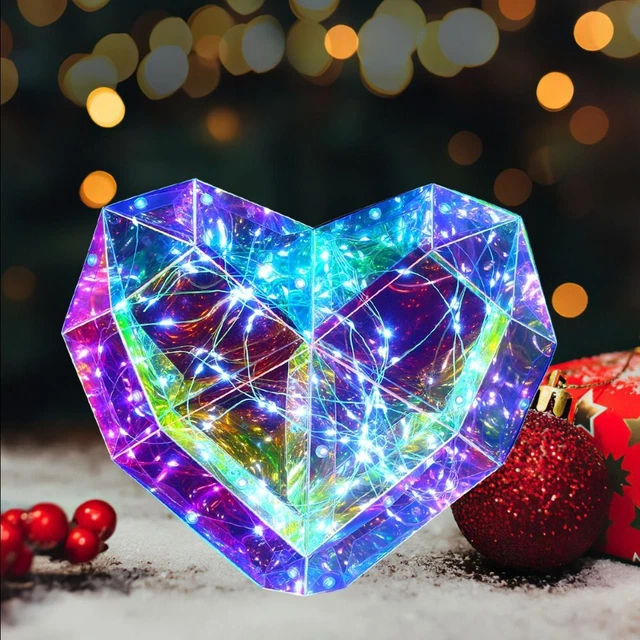 CHANGEABLE DECORATIVE LAMP Heart Shape Night Light Festival Ornament £ ...