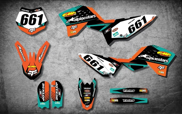 FULL CUSTOM GRAPHICS Kit VITAL Style stickers decals to fit KTM 65 2009 ...