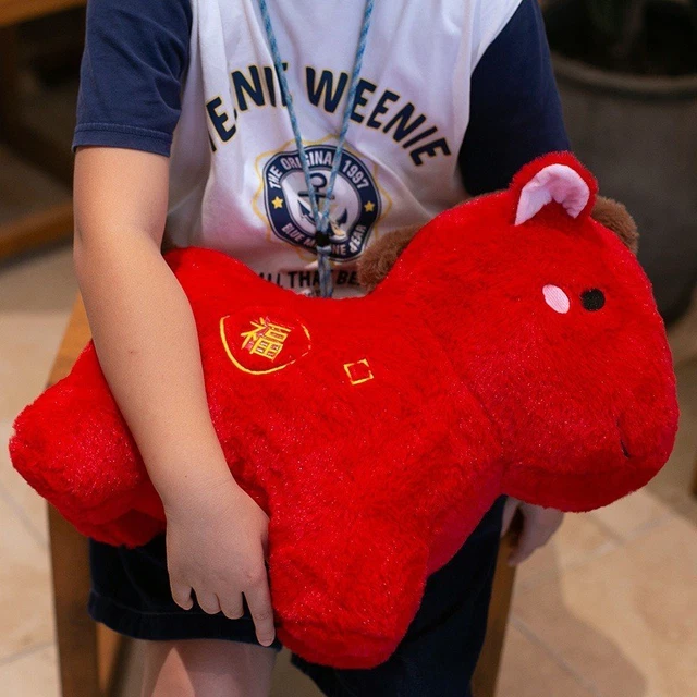 RED FORTUNE HORSE Plush Toy With Pp Cotton Filling For Spring Festival ...