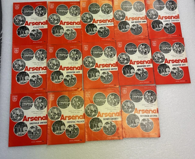 ARSENAL VINTAGE MATCHDAY Football Programs From The 1972-73 Season £4. ...