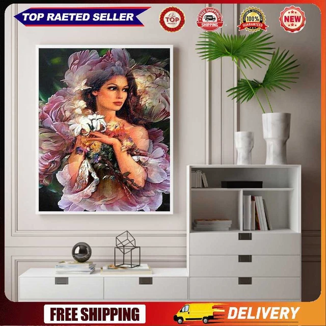 PEONY GIRLS OIL Color by Numbers Set, Frameless Drawing Picture, Wall ...