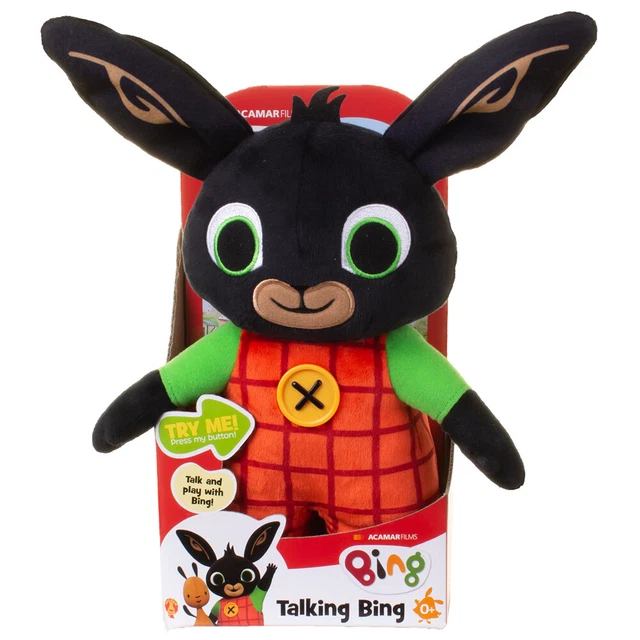 BING BUNNY PLUSH Soft Toy Talking with 15 Fun Phrases 30cm Tall Ages ...