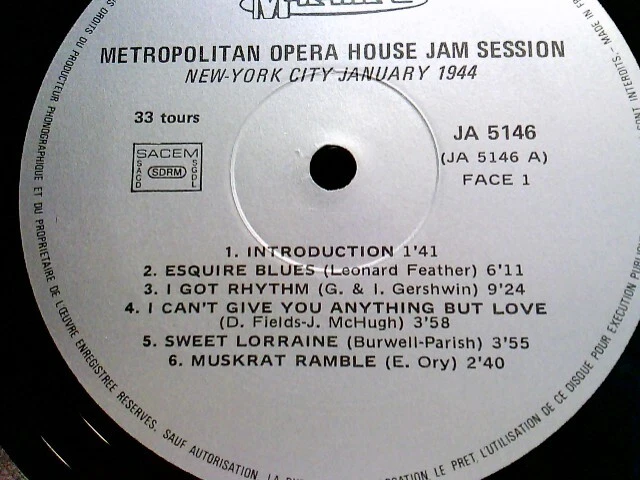 METROPOLITAN OPERA HOUSE Jam Session, New York City January 1944 Various: EUR 16,74 - PicClick DE