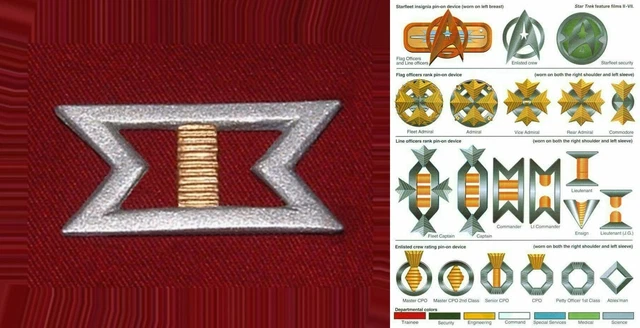 STAR TREK MOVIE Uniform Lieutenant Commander Rank Pin Badge Insignia ...