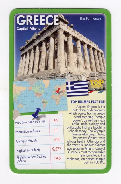 TOP TRUMPS CARD. Countries of the World Greece, The Parthenon $4.99 ...
