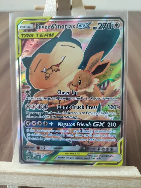 EEVEE & SNORLAX GX SM169 Tag Team Alternate Full Art Holo Promo Pokemon ...
