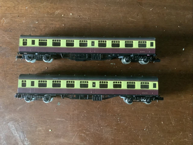 2 X N Gauge Graham Farish BR 63' Mk 1 SK Coach in BR Chocolate & Cream ...