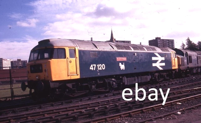 ORIGINAL 35MM RAILWAY SLIDE BR DIESEL 47120 "RAF KINLOSS" £3.99 ...