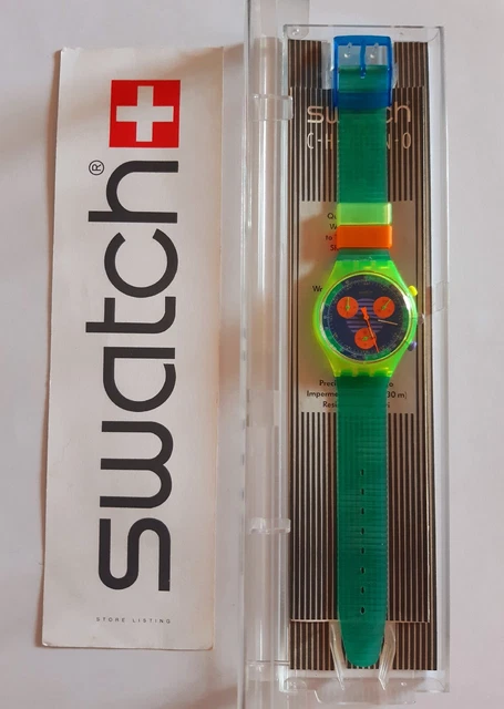 SWATCH CHRONO NUOVO NOS Neo Wave SCJ100 1991 Vintage Orologio da polso ...