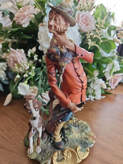 GENUINE VINTAGE 1970S Capodimonte Large Hunter Fine Porcelain Figurine ...