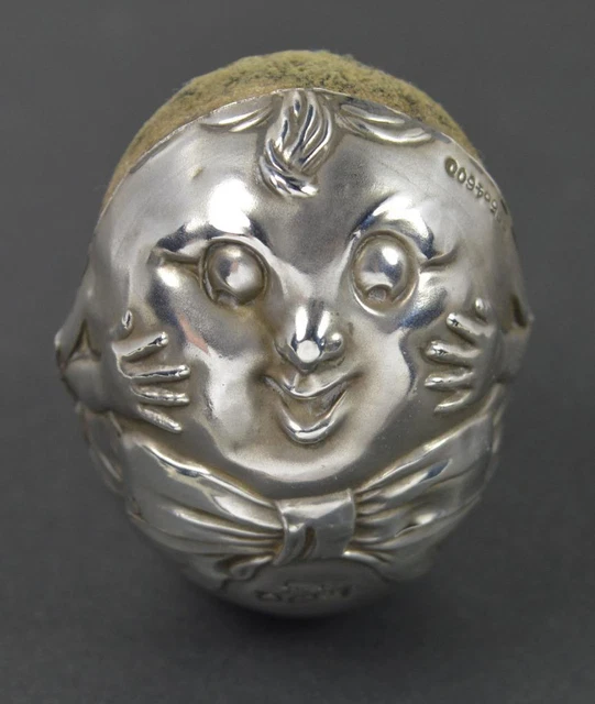 VERY RARE EDWARDIAN Sterling Silver HUMPTY DUMPTY Pin Cushion £575.00 ...