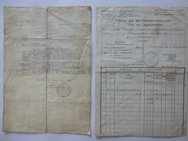 RARE DOCUMENTS DE La Deuxieme Guerre Mondiale . W W 2 . Alsace . 1941 / ...