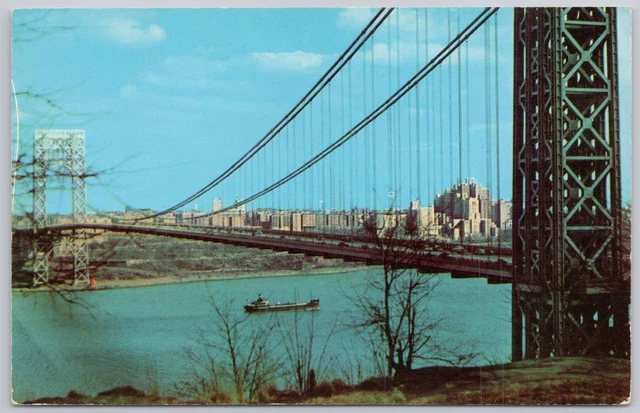NEW YORK CITY Postcard George Washington Bridge £4.32 - PicClick UK