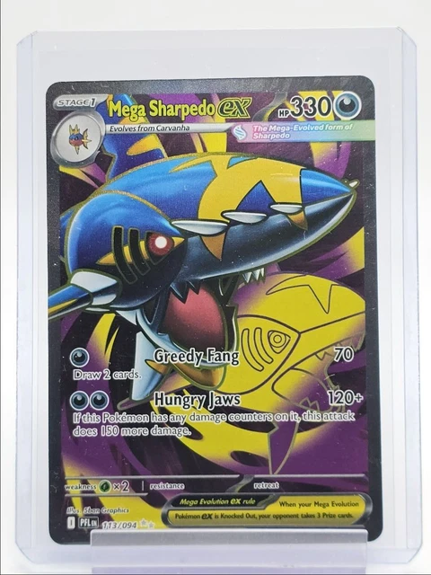 MEGA SHARPEDO EX 2025 Pokemon Phantasmal Flames Ultra Rare 113/094 ...