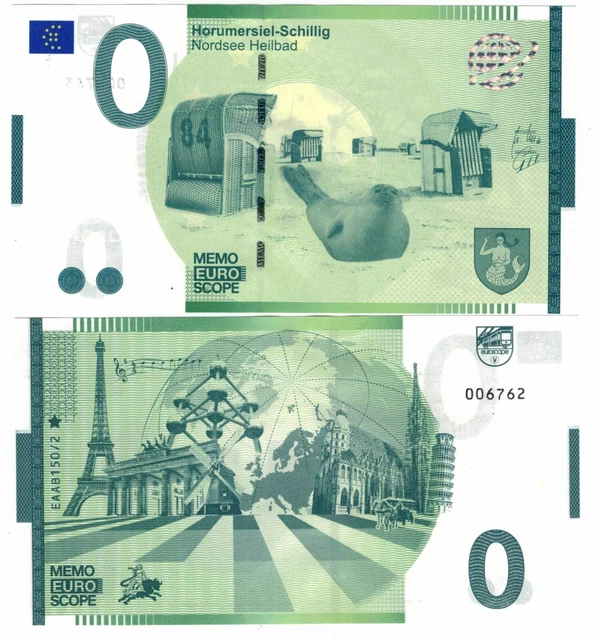 GANZ NEU !!! 0-Euro-MEMO-Schein Horumersiel-Schillig, EAAB 150/2 EUR 5 ...