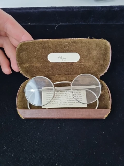 VINTAGE WWII BRITISH Military Respirator Glasses / Spectacles with Case ...