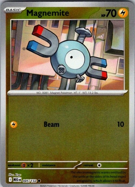 POKEMON | ME01: Mega Evolution | Magnemite | 045/132 | NM Reverse Holo ...