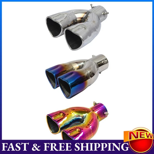 DUAL EXHAUST TIP 2.5 inch Inlet Bolt-on Heart Edge Exhaust Tailpipe ...
