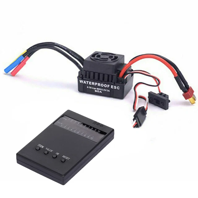 1/10 RC CAR 3650 3900KV Brushless Motor+Programming Card ESC Speed ...