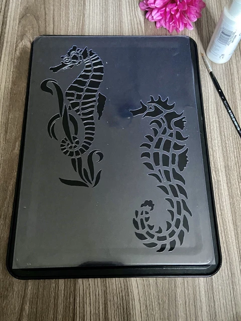 SEA HORSE A4 Stencil 300 Micron Template Shabby Chic Reusable Stencils ...