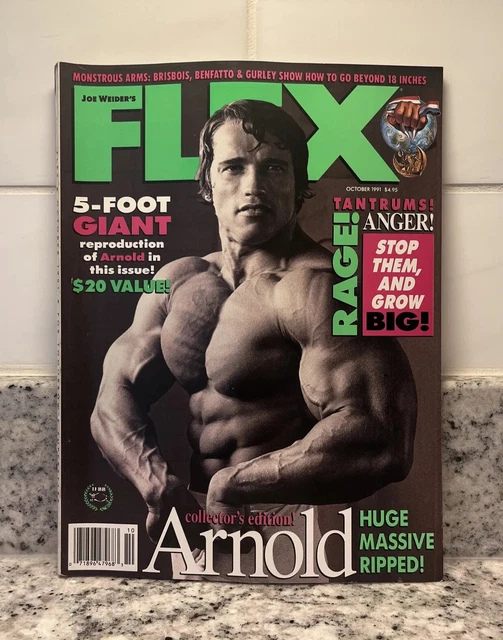FLEX BODYBUILDING MUSCLE magazine MANDY BLANK/Arnold Schwarzenegger ...
