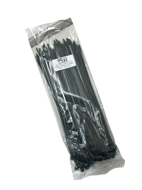 CABLE TIES - Black - 4.8mm x 300mm Long - Pack of 100 $9.55 - PicClick AU