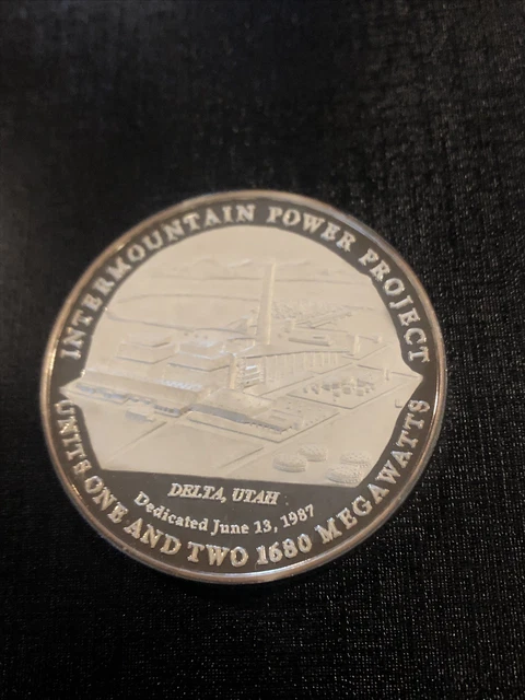 RARE 2 OZ Silver Round Intermountain Power Project Units 1 And 2 1680 ...