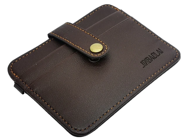 LEATHER SLIM MEN'S Wallet Bag Man Thin ID credit Card Holder Mini Purse ...
