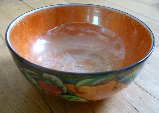 VINTAGE SHELLEY FRUIT Bowl Orange Black Flowers Shelly's England Art ...