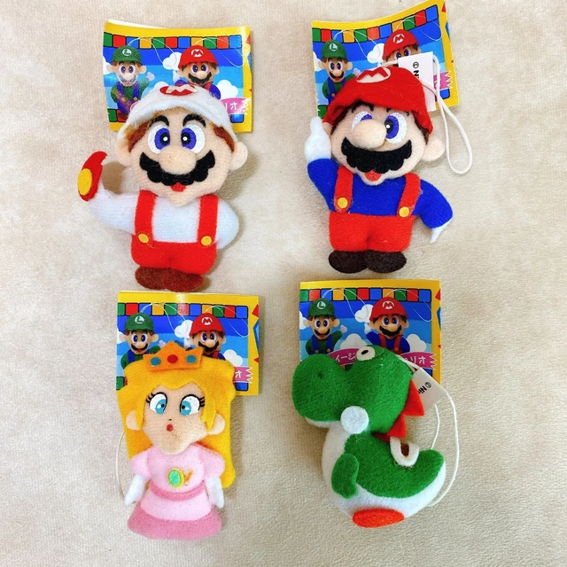 4 SET RARE 1993 Super Mario Plush doll key chain BANDAI Gashapon kids ...