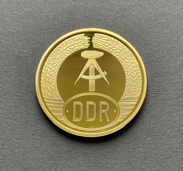 DDR WÄHRUNG 100 Mark Banknote Karl Marx 1975 Medaille mit Zertifikat Ø ...