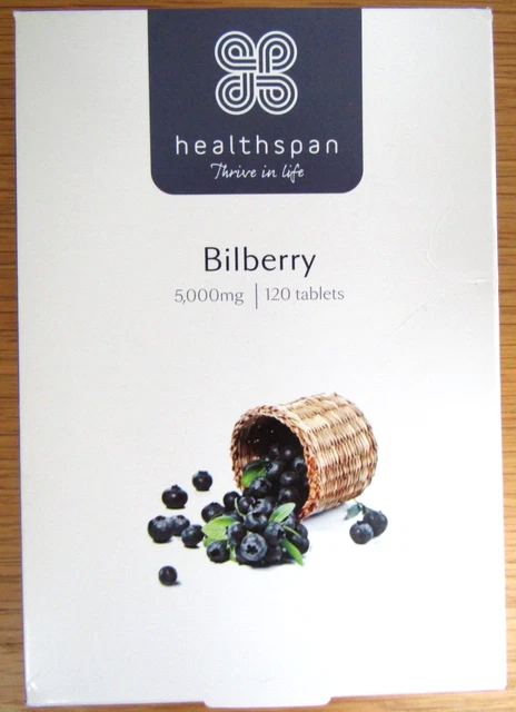 HEALTHSPAN BILBERRY 5,000MG. *120 Tablets Eye Nutrition. £18.49. Expiry ...
