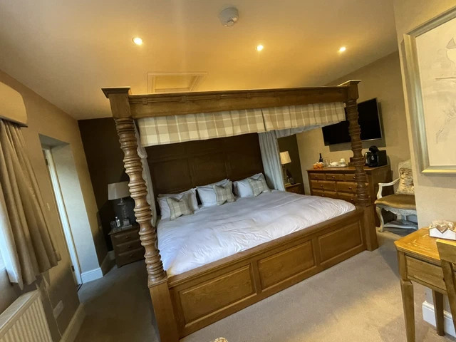 SOLID OAK CAESAR Size Four Poster Bed ‘Balmoral’ Revival Beds With ...