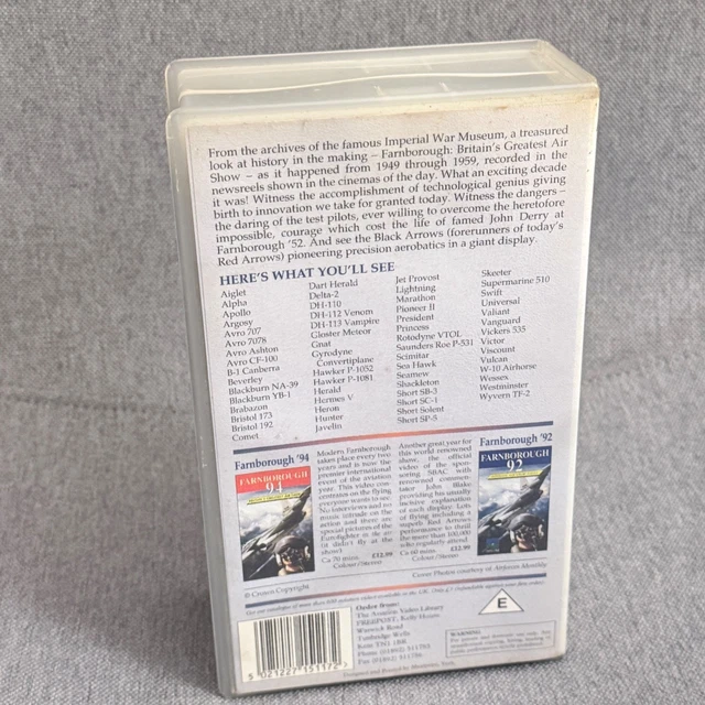 FARNBOROUGH THE GOLDEN Years 1949 to 1959 Double 2x VHS Set Aviation ...