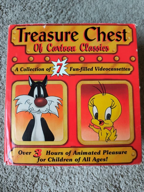 TREASURE CHEST OF Cartoon Classics 7 VHS Set Bugs Daffy Porky Woody ...