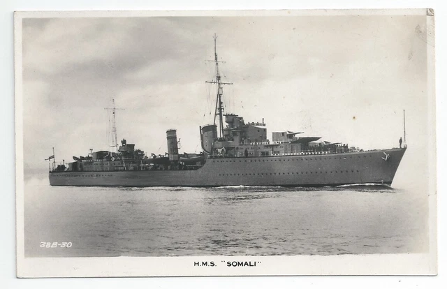 HMS SOMALI TRIBAL class Destroyer Royal Navy Unused RP PC £10.00 ...