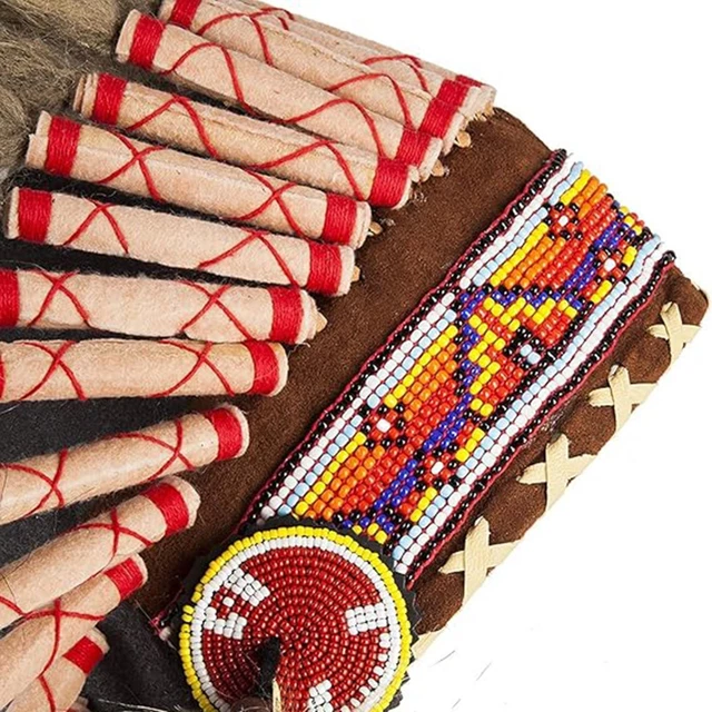 INDIAN CHIEF FEATHER Headdress Hat Headwear for Party Masquerade Fancy ...
