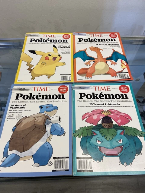 TIME MAGAZINE POKEMON 2024 2025 SET OF 4 SPECIAL TIME EDITION Charzard ...
